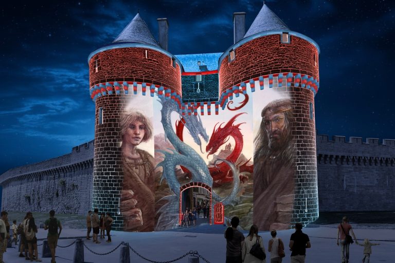Projection nocturne John Howe | Château de Ranrouët